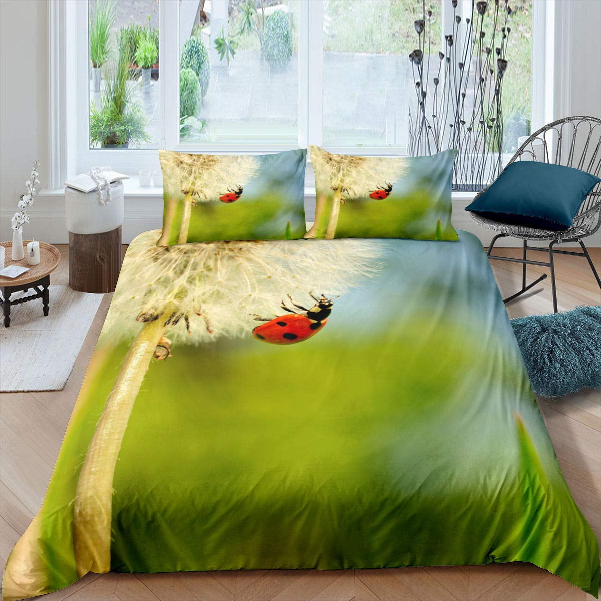 Colorful Dandelion Bedding Set 3pcs for Kid Adult Room r Nature Flying ...