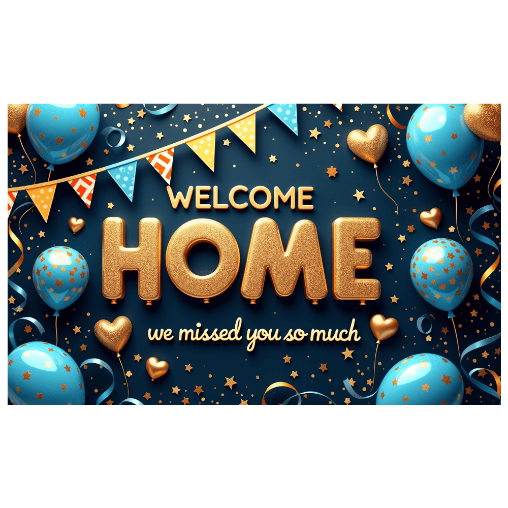 Colorful Decoration Welcome Home Balloons Banner Heart Patterns ...