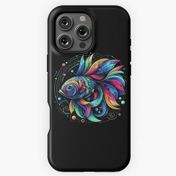 Colorful Decorative Fish Pattern Art Phone Case Compatible iPhone 17 ...