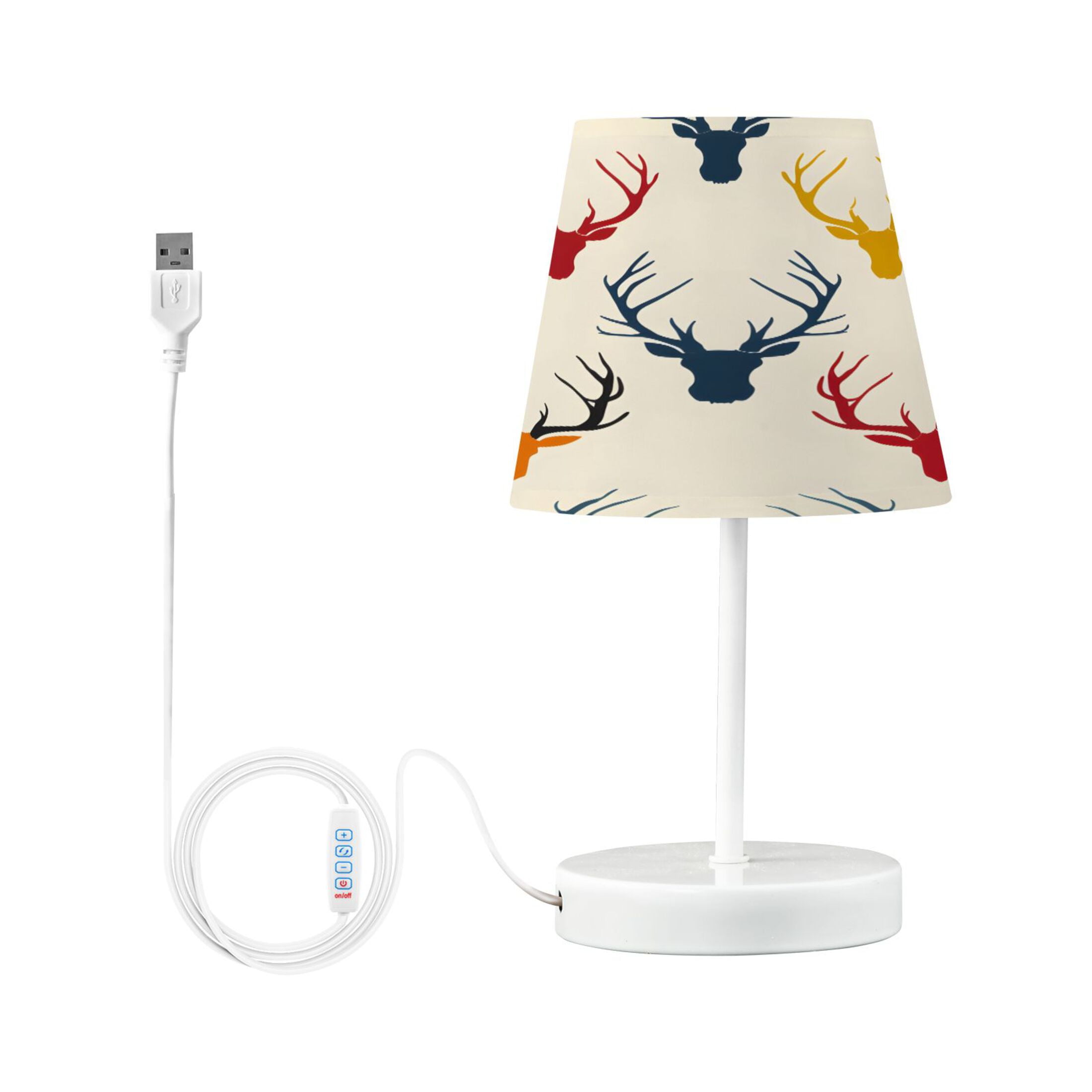 Colorful Deer Antlers Silhouette Desk Lamp LED Table Nightstand Lamps ...