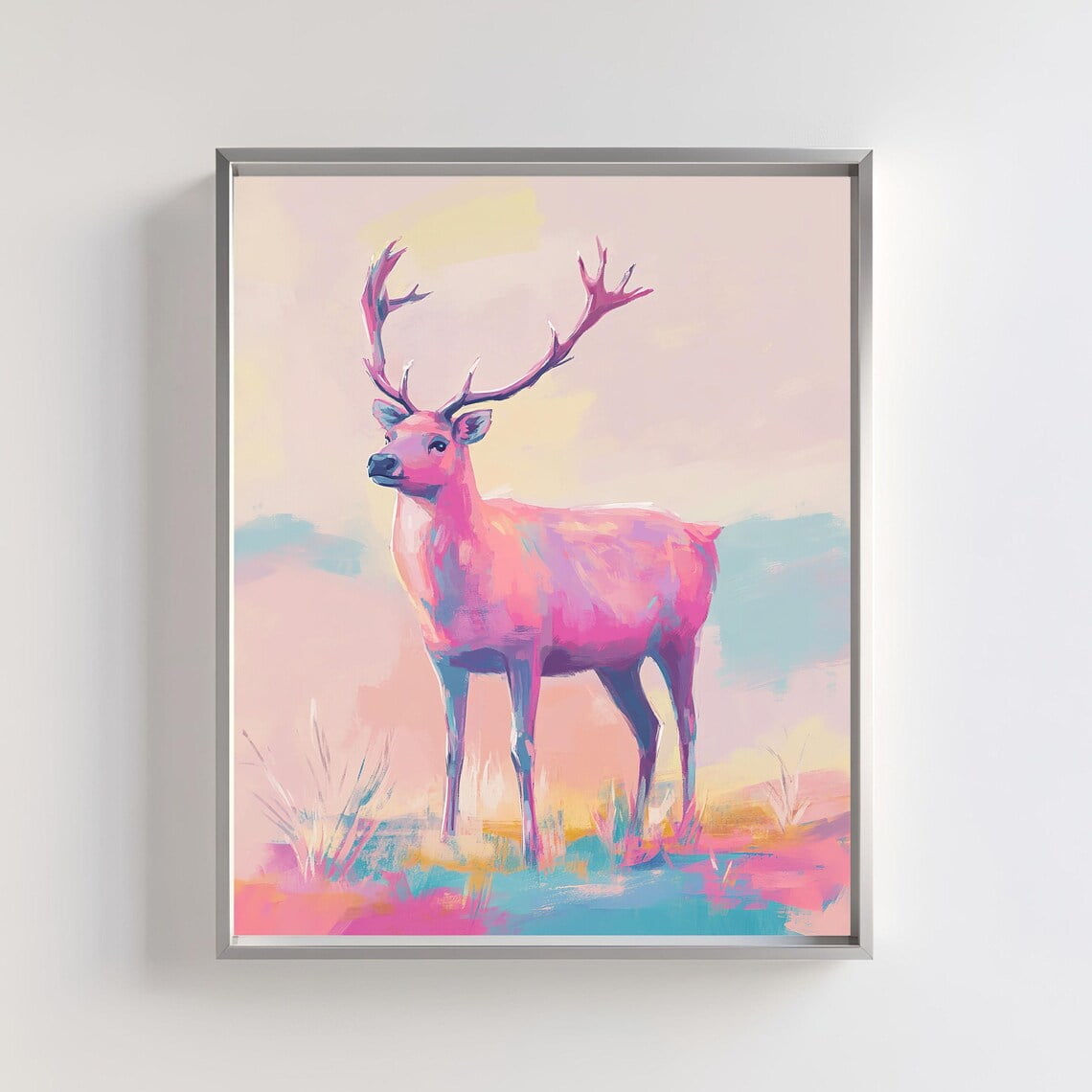 Colorful Deer Art Print, Wildlife Wall Decor, Abstract Deer Vibrant ...