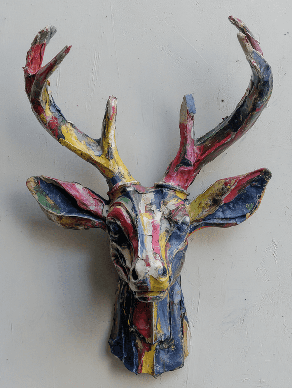 Colorful Deer Head Canvas Print, Suitable for Living Room, Office ...