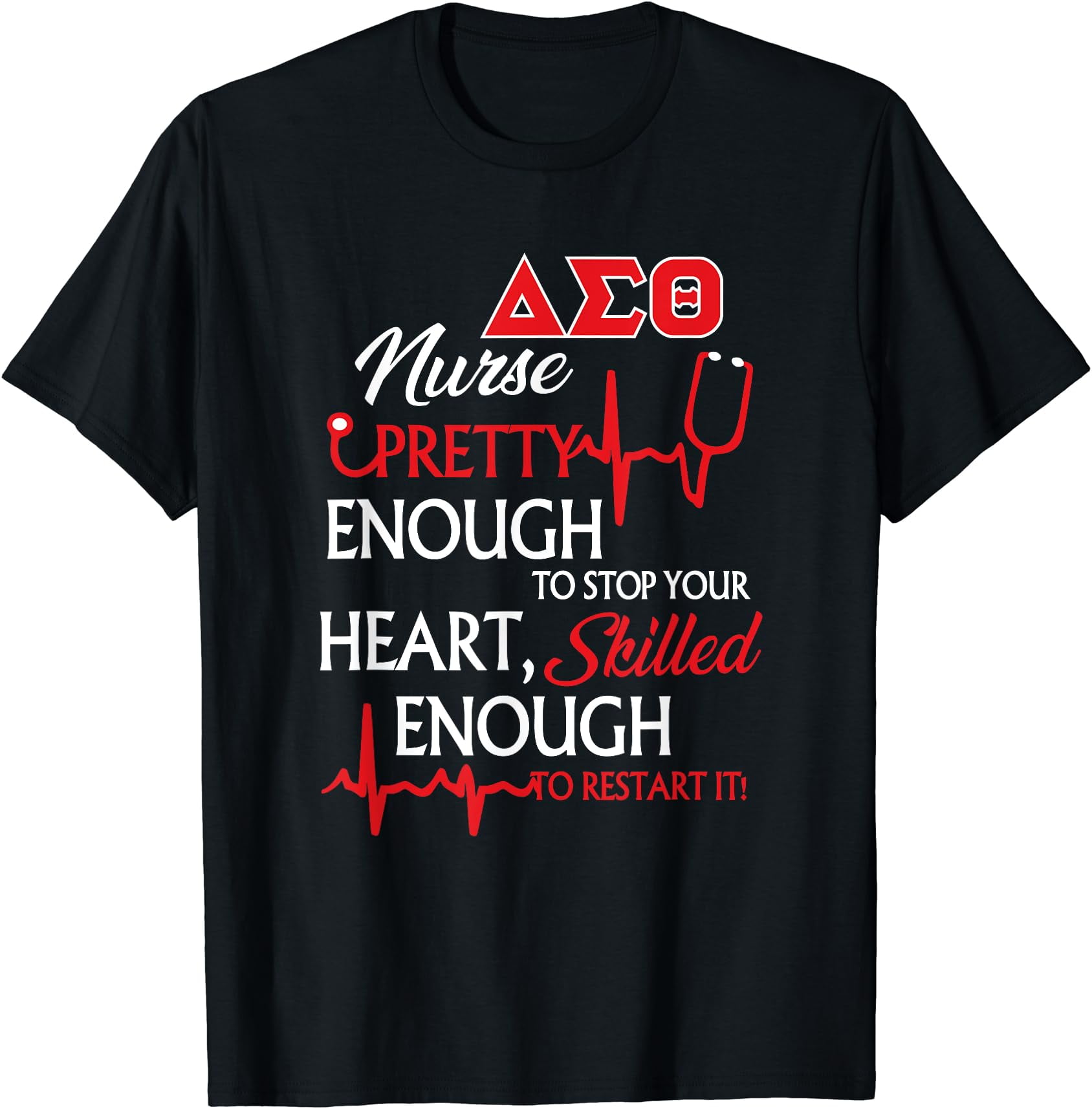 Colorful Delta Sigma Theta Sorority Nurse T-Shirt with Stethoscope ...