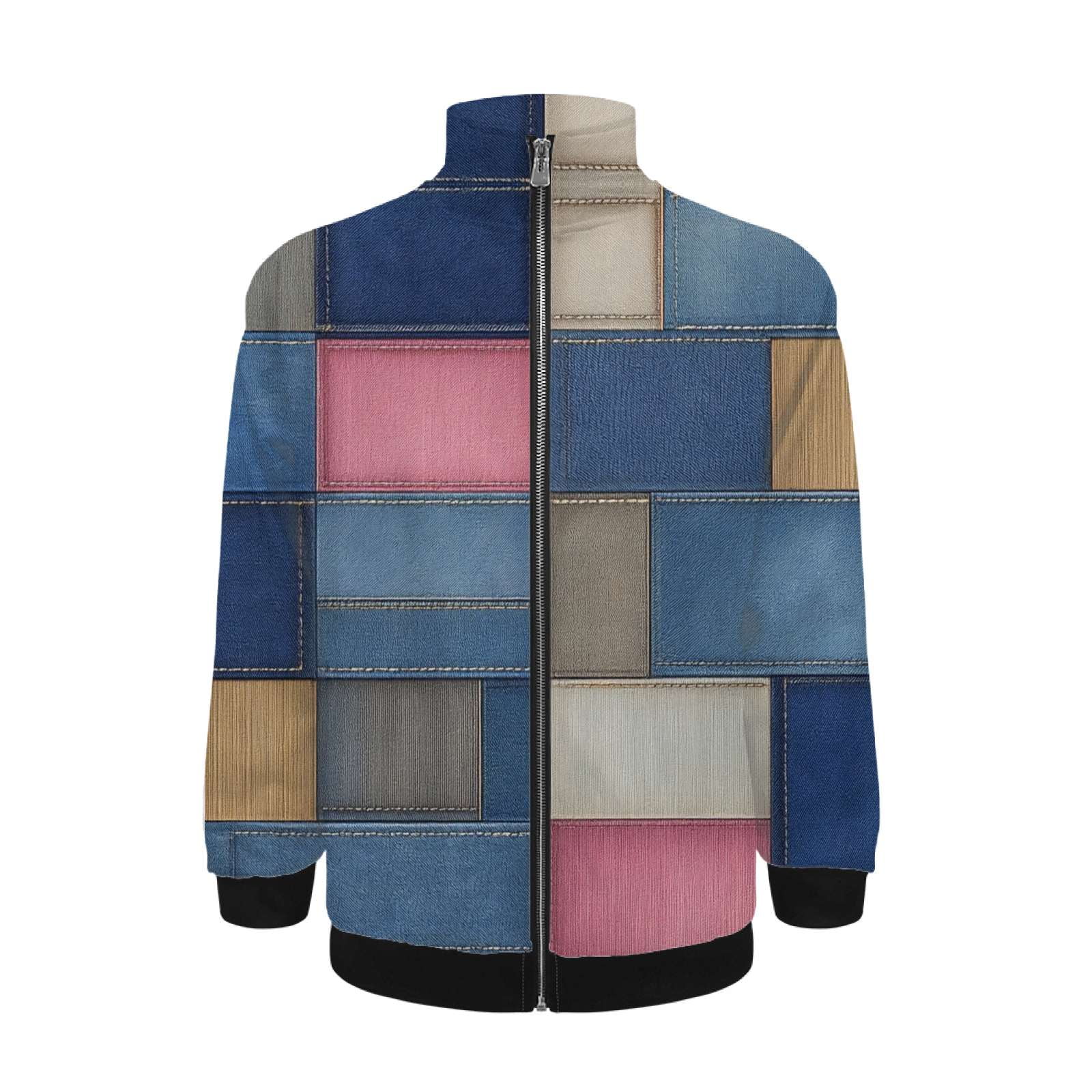 Colorful Denim Patchwork Pattern Jacket Men's Street Cool Long Sleeves ...