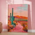 Colorful Desert Cactus Painting Western Landscape Wall Decor Print ...