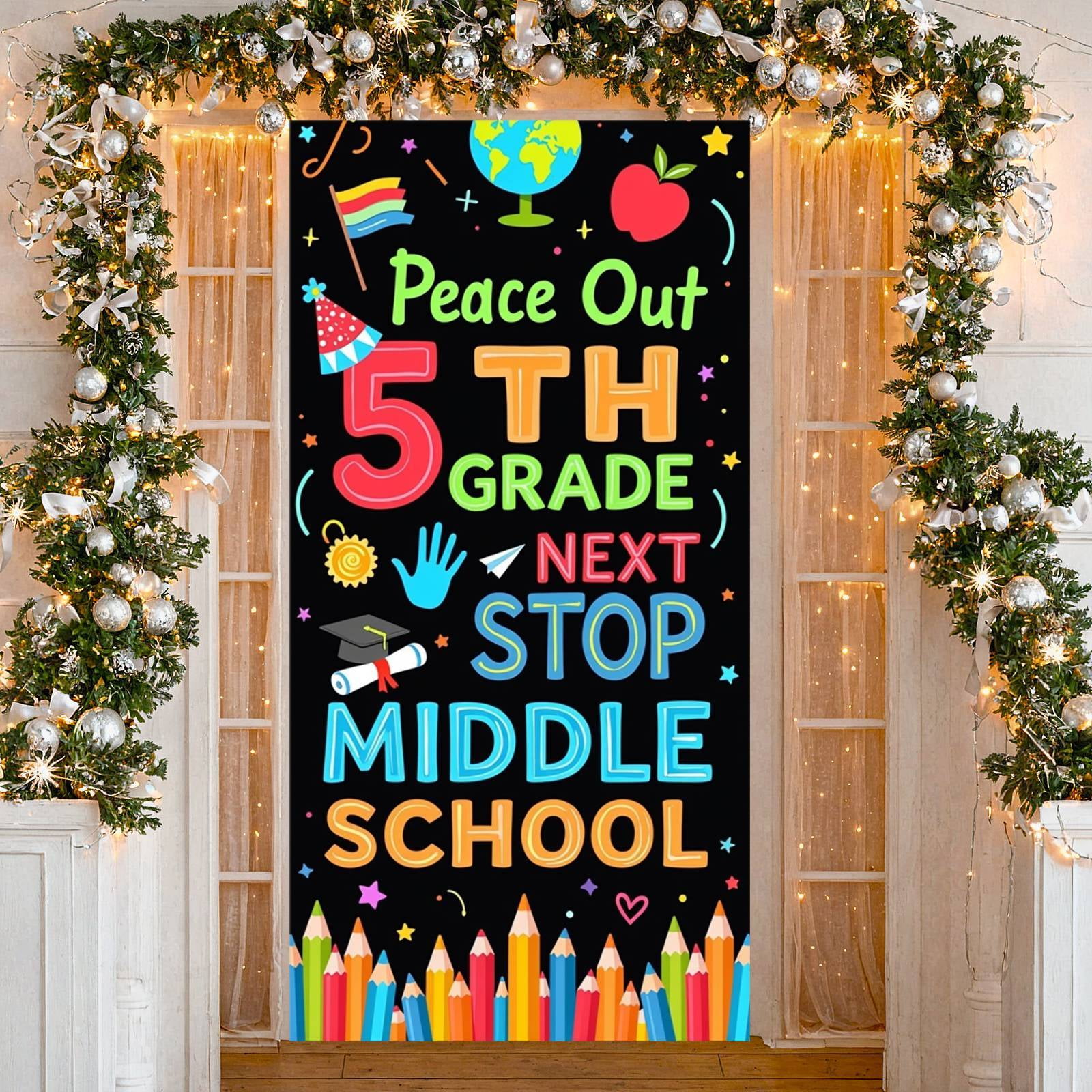 Colorful Design 5th Grade Banner Cartoon Graduation Display School ...