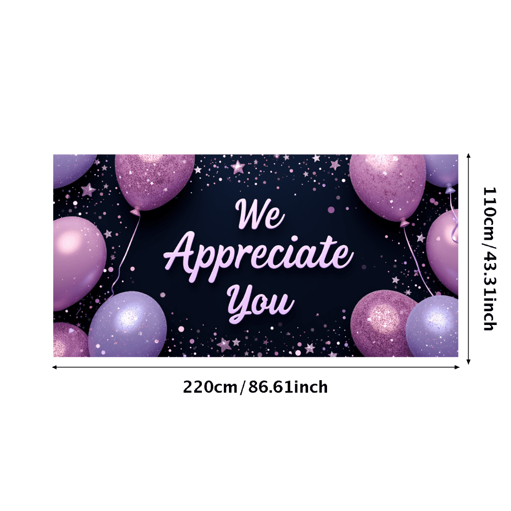 Colorful Design Appreciation Banner Balloon Theme Thank You Banner ...