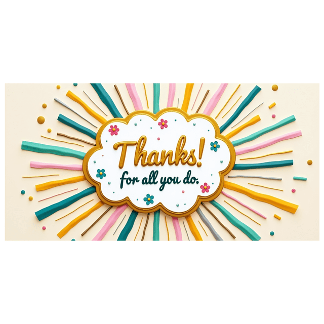 Colorful Design Appreciation Banner Decorative Floral Thank You Event ...