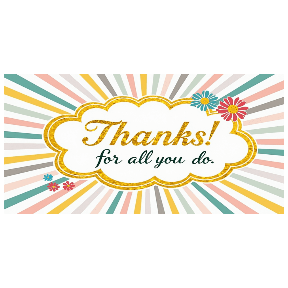 Colorful Design Appreciation Banner Decorative Floral Thank You Event ...
