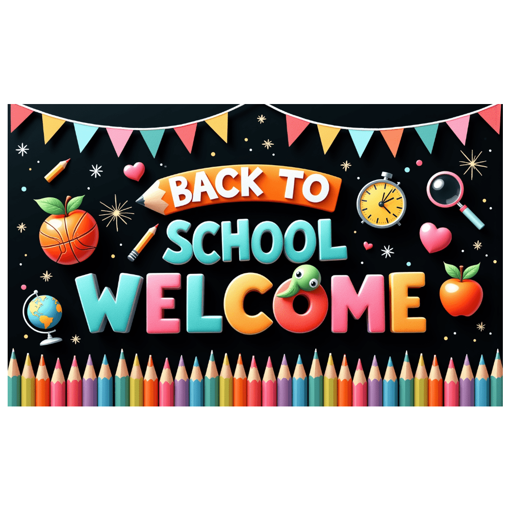 Colorful Design Back to School Banner Educational Party Decoration ...