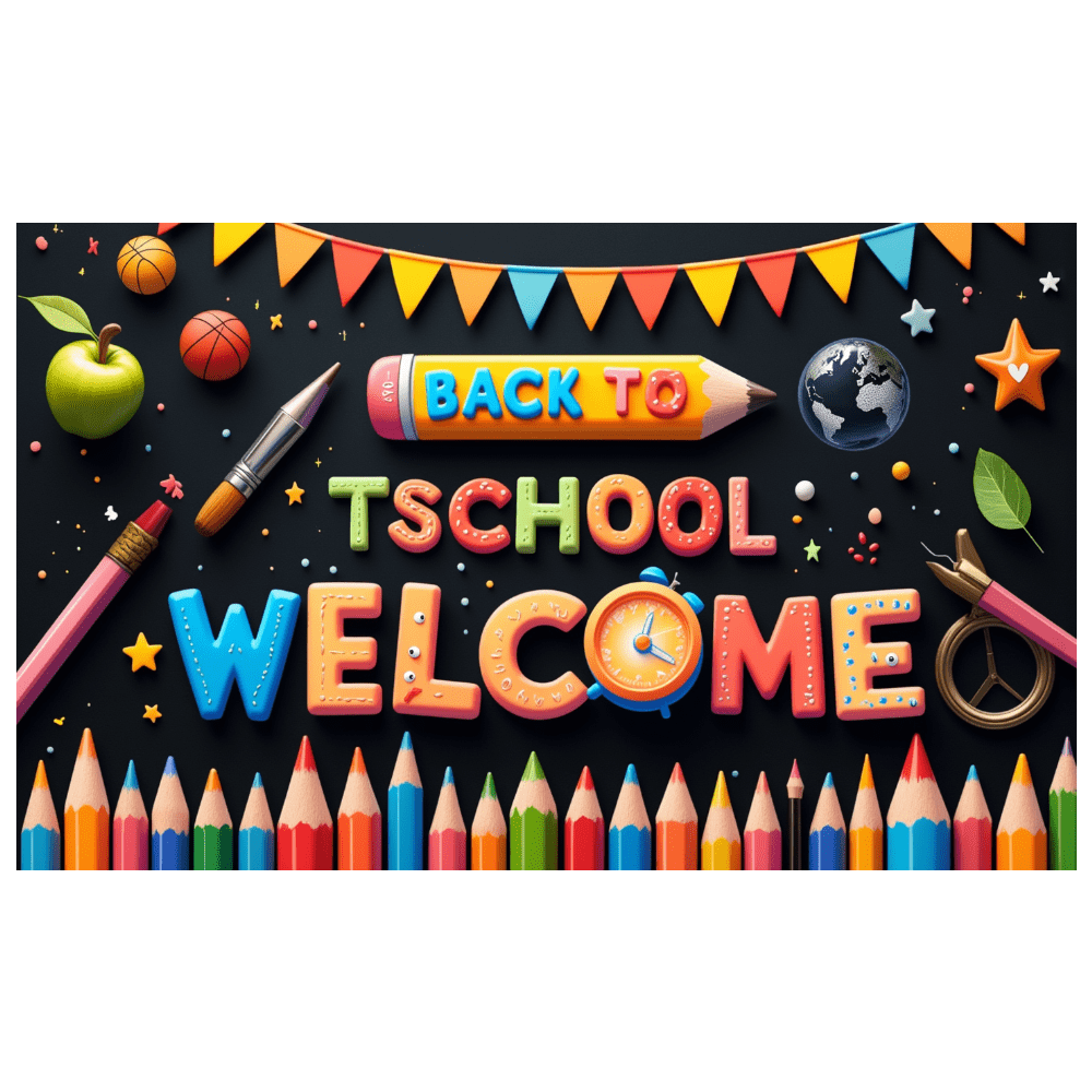 Colorful Design Back to School Banner Educational Party Decoration ...