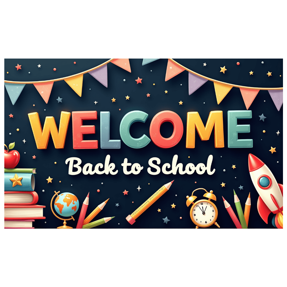 Colorful Design Back to School Banner Educational Theme Classroom Decor ...