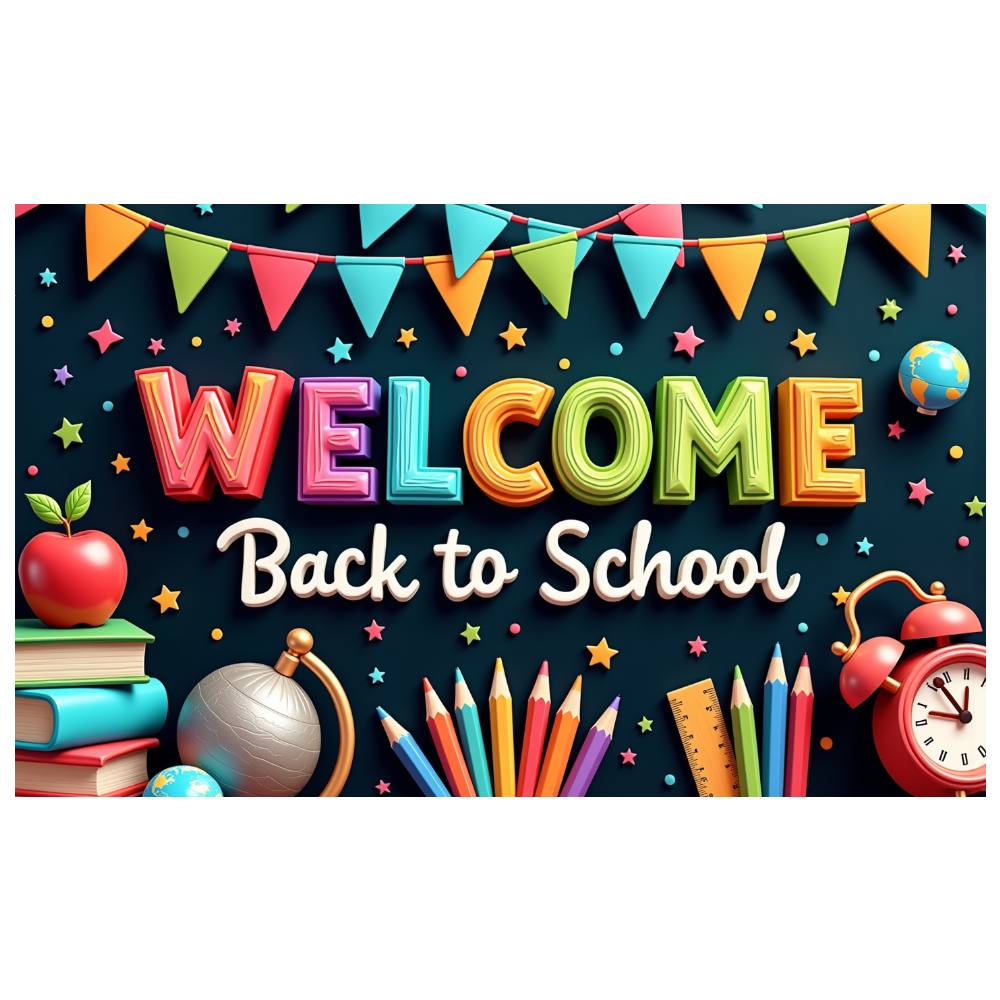 Colorful Design Back to School Banner Educational Theme Classroom Decor ...