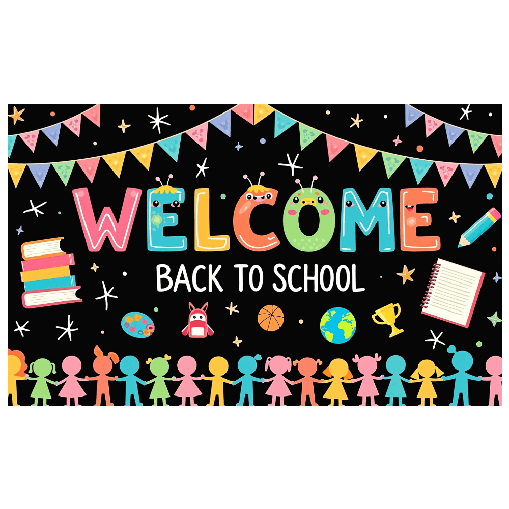 Colorful Design Back to School Banner Educational Theme Welcome ...