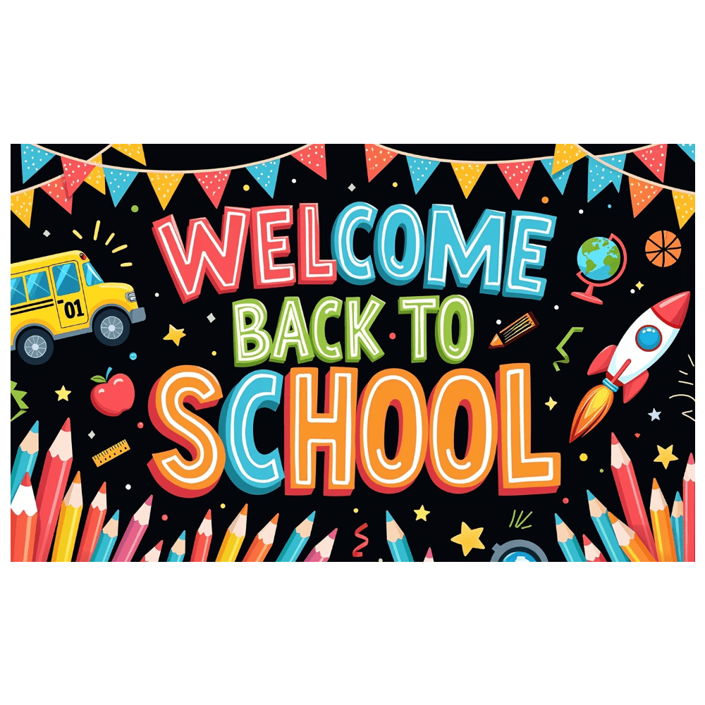 Colorful Design Back to School Banner Educational Theme Welcome ...