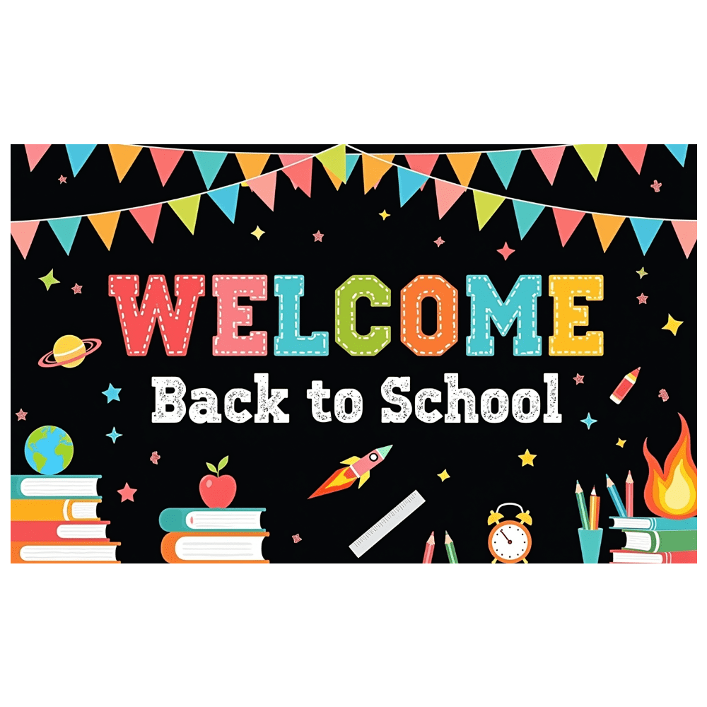 Colorful Design Back to School Banner Educational Theme Welcome ...