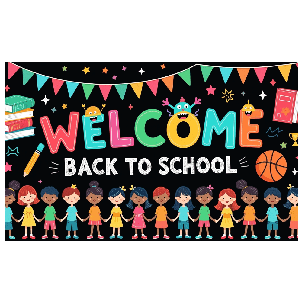 Colorful Design Back to School Banner Educational Theme Welcome ...
