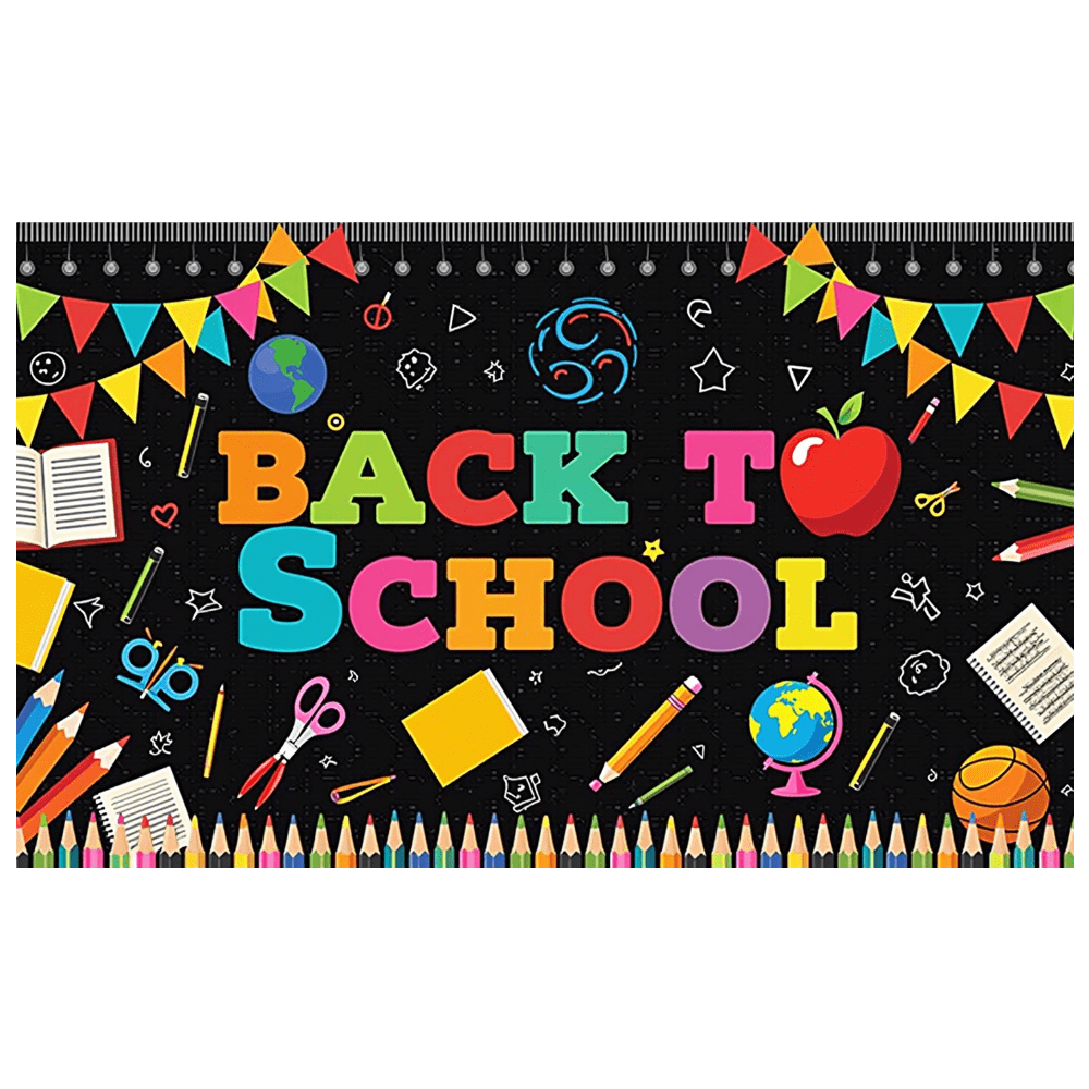 Colorful Design Back to School Educational Photography Backdrop for ...