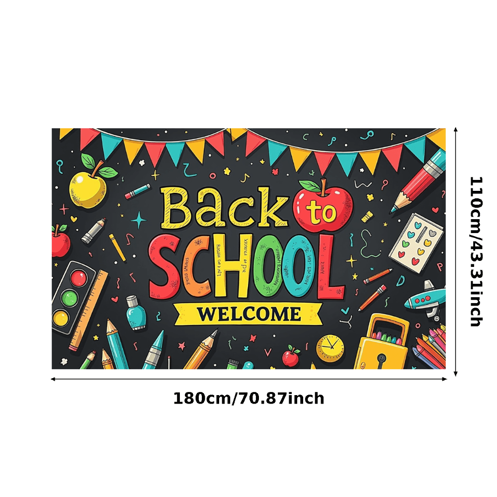 Colorful Design Back to School Welcome Banner Apple Theme for Classroom ...