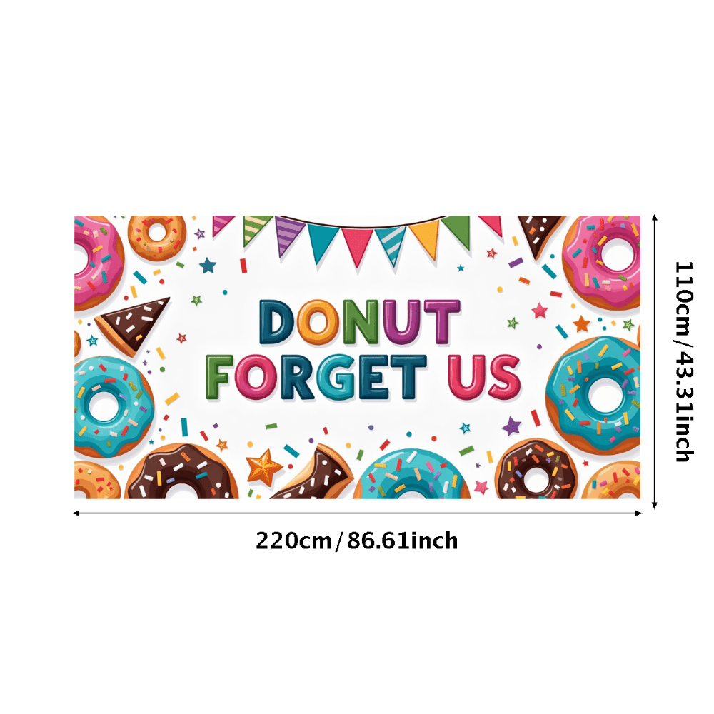 Colorful Design Banner Donut Theme Decorative Backdrop for Birthday ...