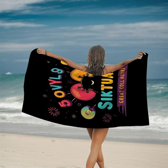 Colorful Design Beach Towel - Vibrant Multicolored Pattern with Fun ...