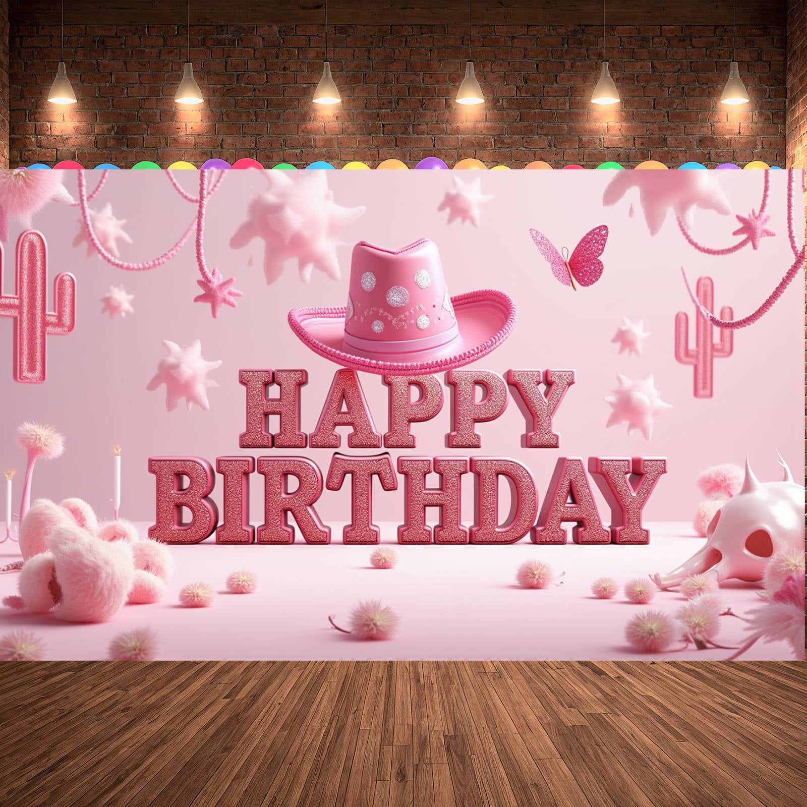 Colorful Design Birthday Banner Rainbow Decoration Star Accents for ...