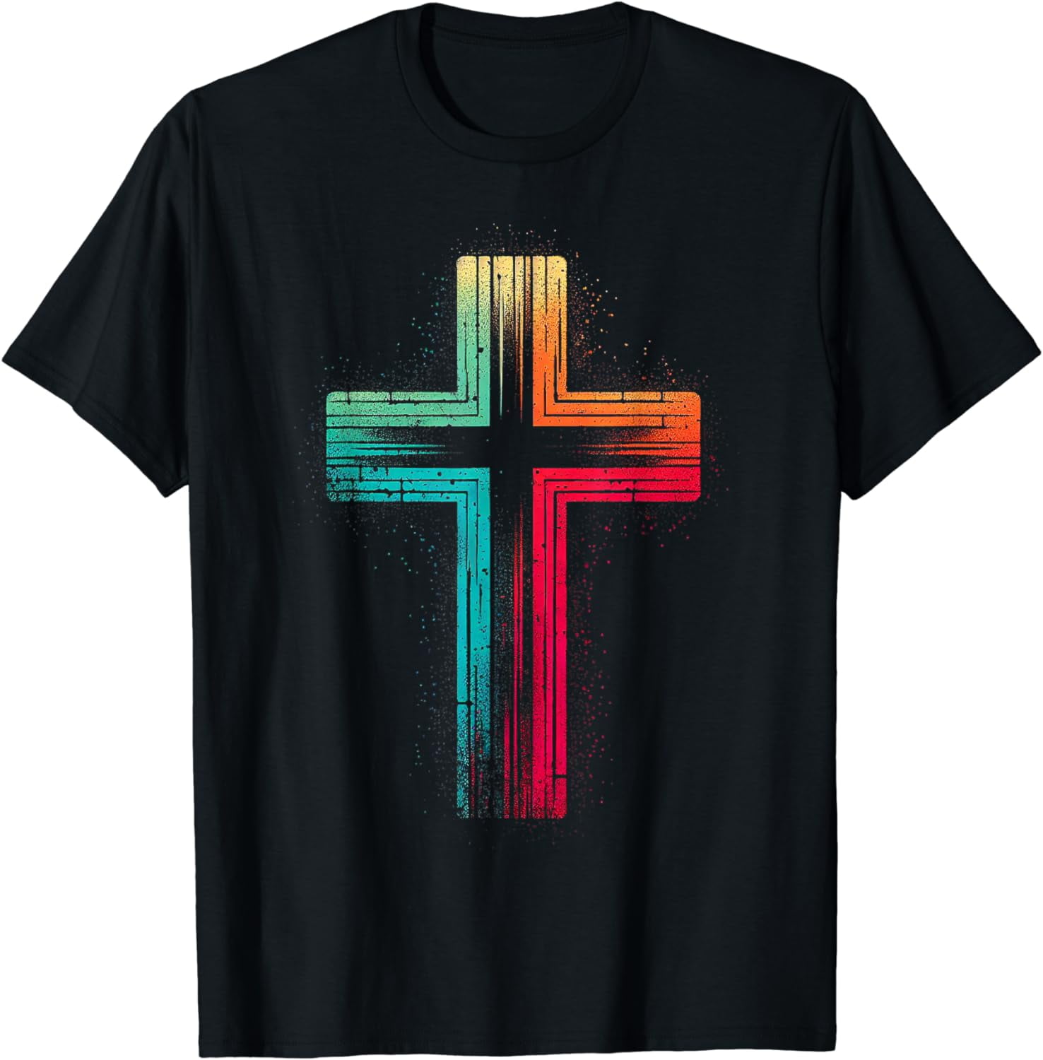 Colorful Design Christian Cross Jesus Christ Christians T-Shirt ...