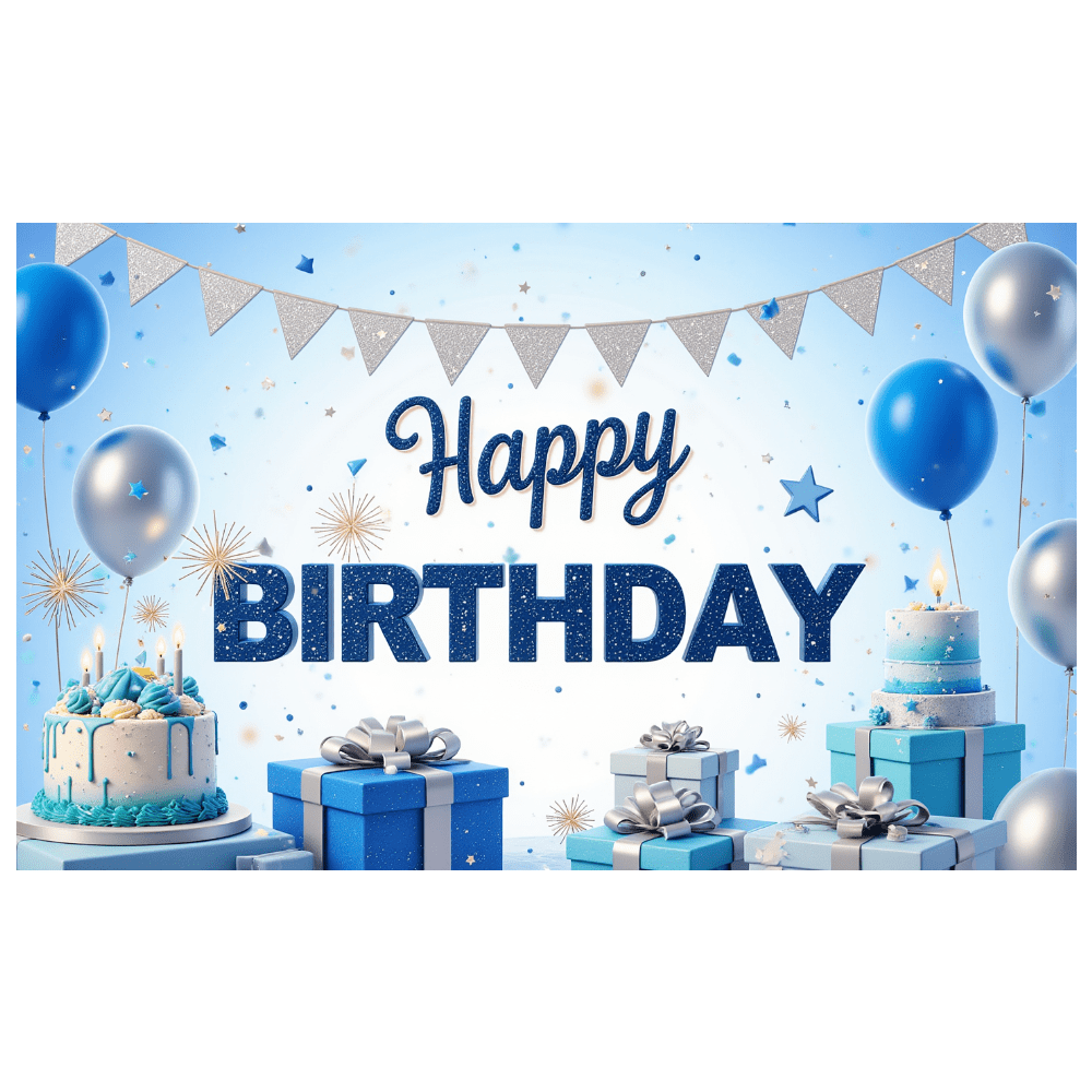 Colorful Design Happy Birthday Banner Decorative Elements Celebration ...