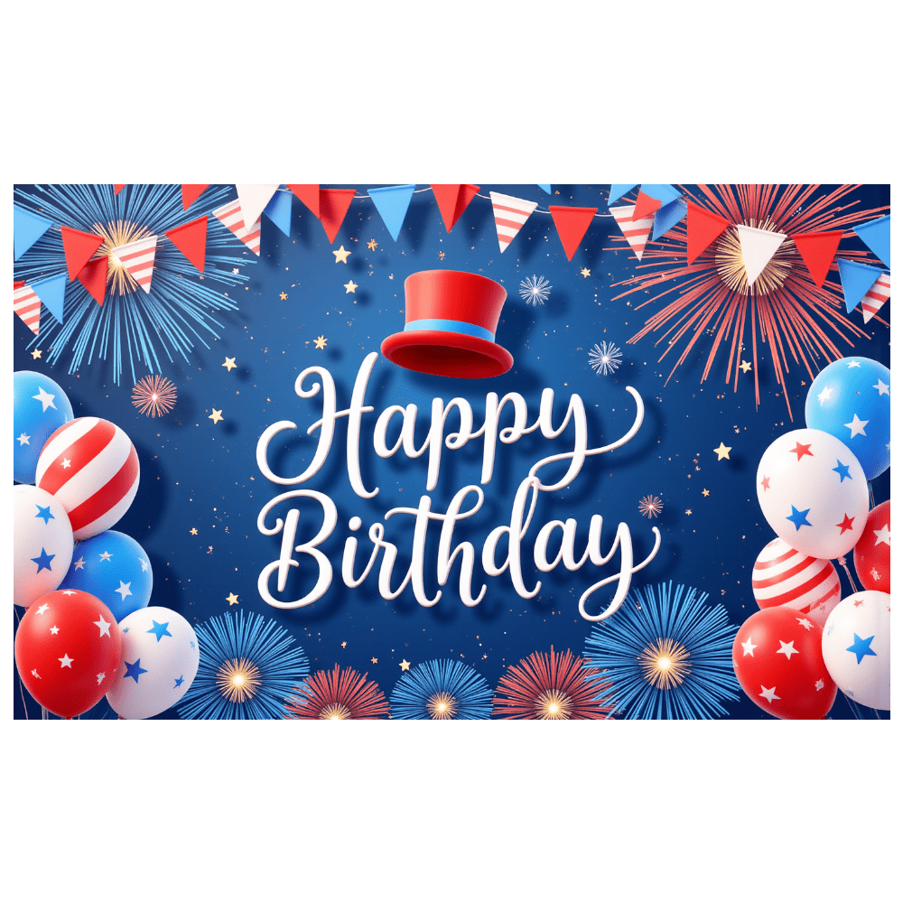 Colorful Design Happy Birthday Banner Stars Pattern Balloon Decoration ...