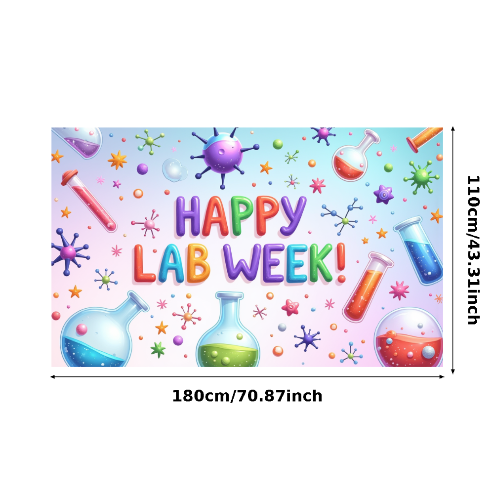 Colorful Design Happy Lab Week Banner Decorative Science Theme for ...