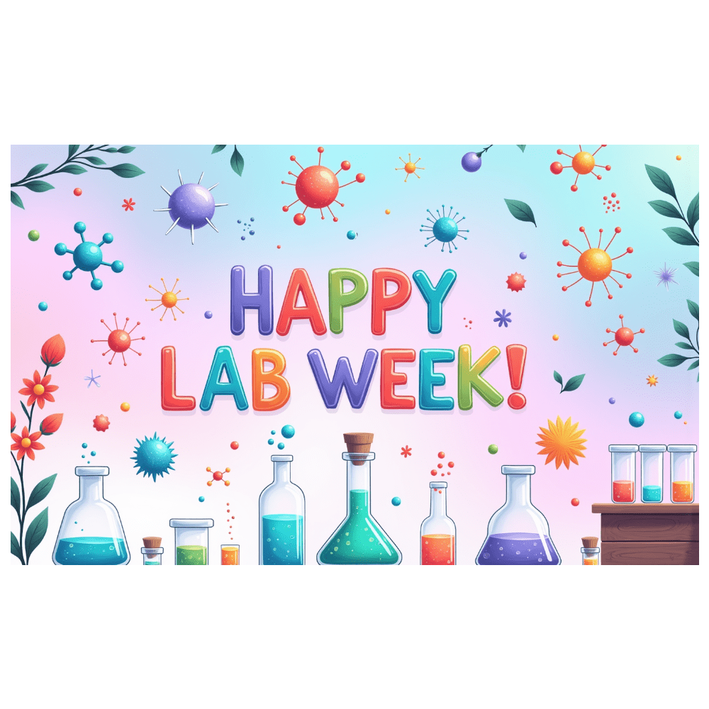 Colorful Design Happy Lab Week Banner Decorative Science Theme for ...