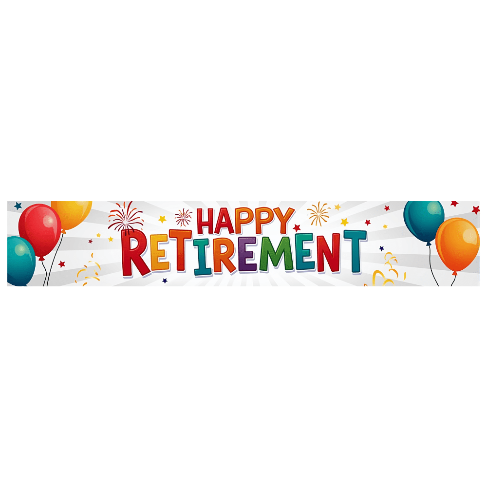 Colorful Design Happy Retirement Banner Decorative Party Balloons ...