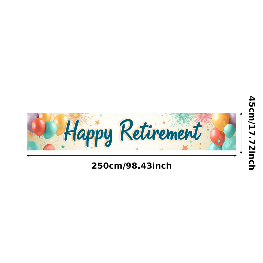 Colorful Design Happy Retirement Banner Decorative Party Balloons ...