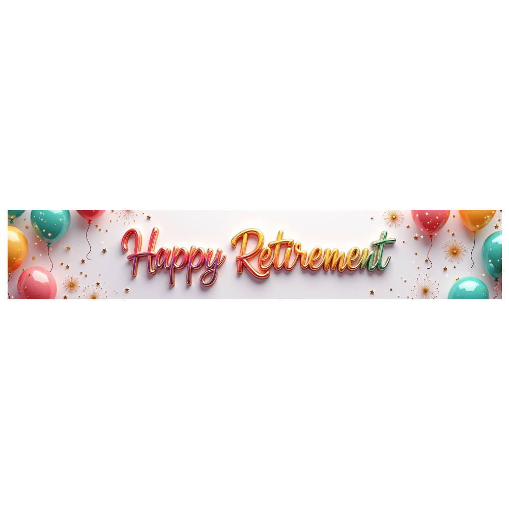 Colorful Design Happy Retirement Banner Decorative Party Balloons ...