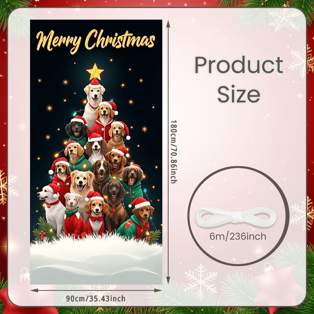 Colorful Design Merry Christmas Pet Dog Animal Tree Banner for Holiday ...