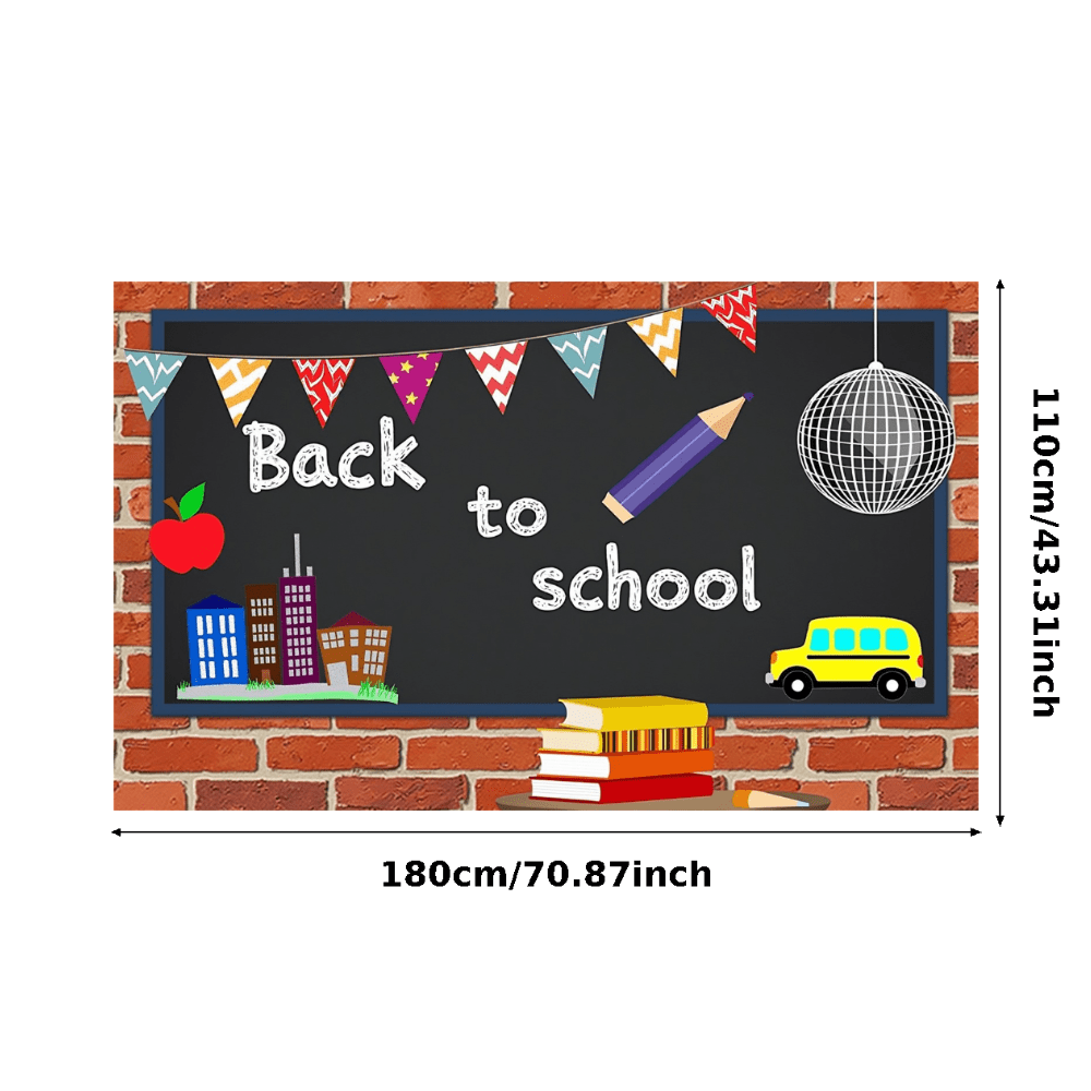 Colorful Design School Banner Polyester Material Classroom Backdrop for ...