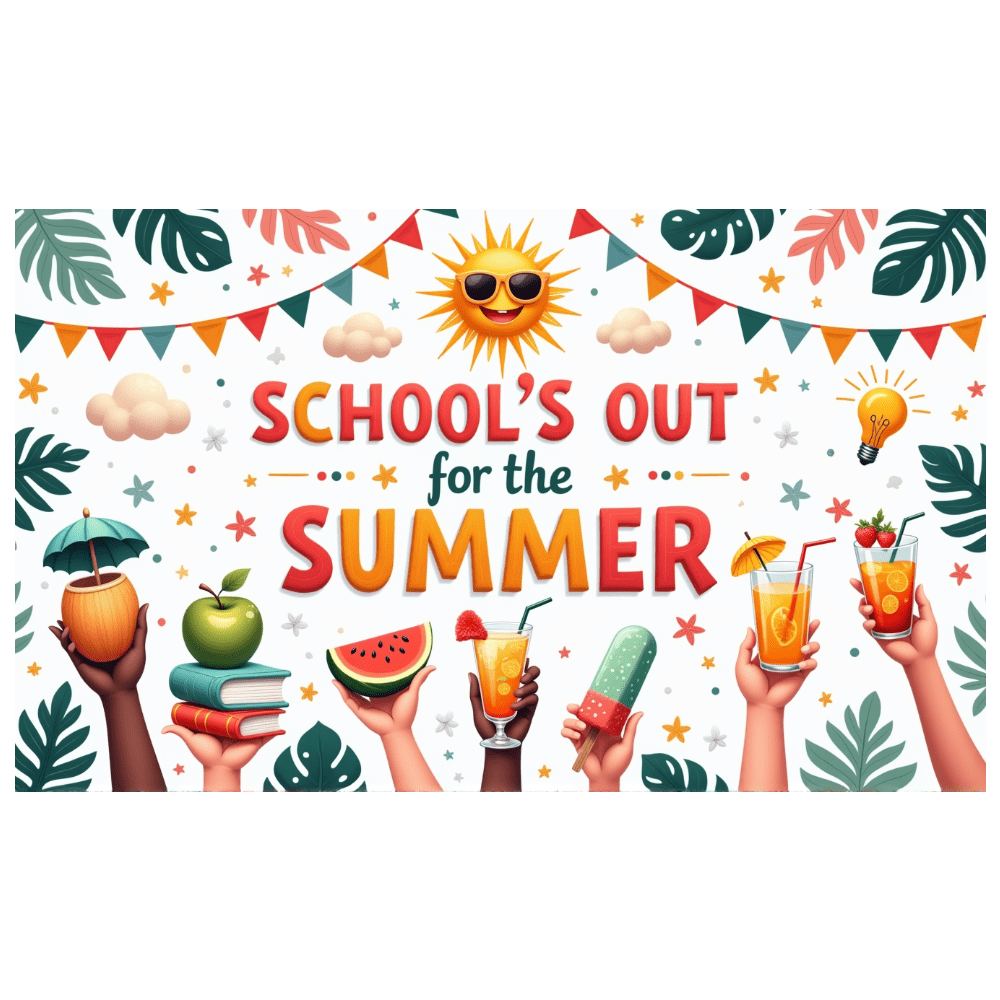 Colorful Design School's Out Summer Party School Holiday Vacation ...