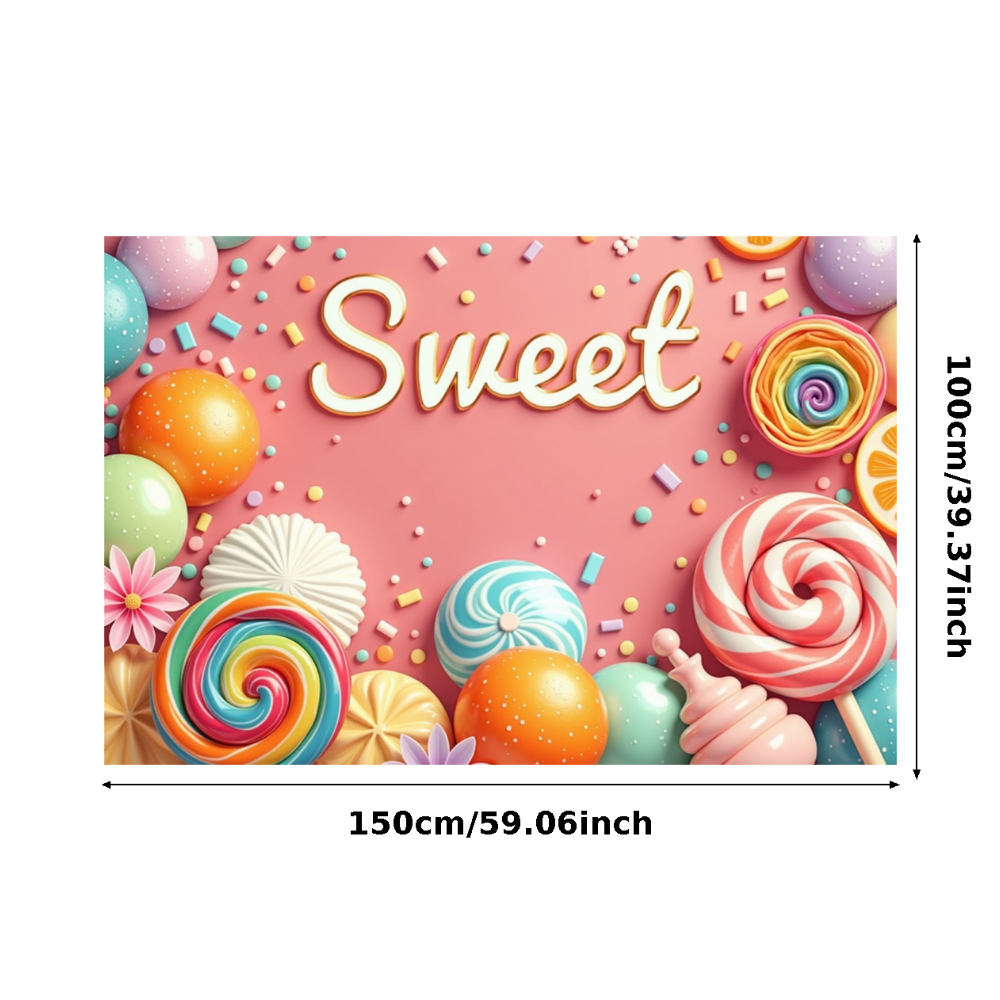 Colorful Design Sweet Banner Candy Theme Decorative Design for Kids ...