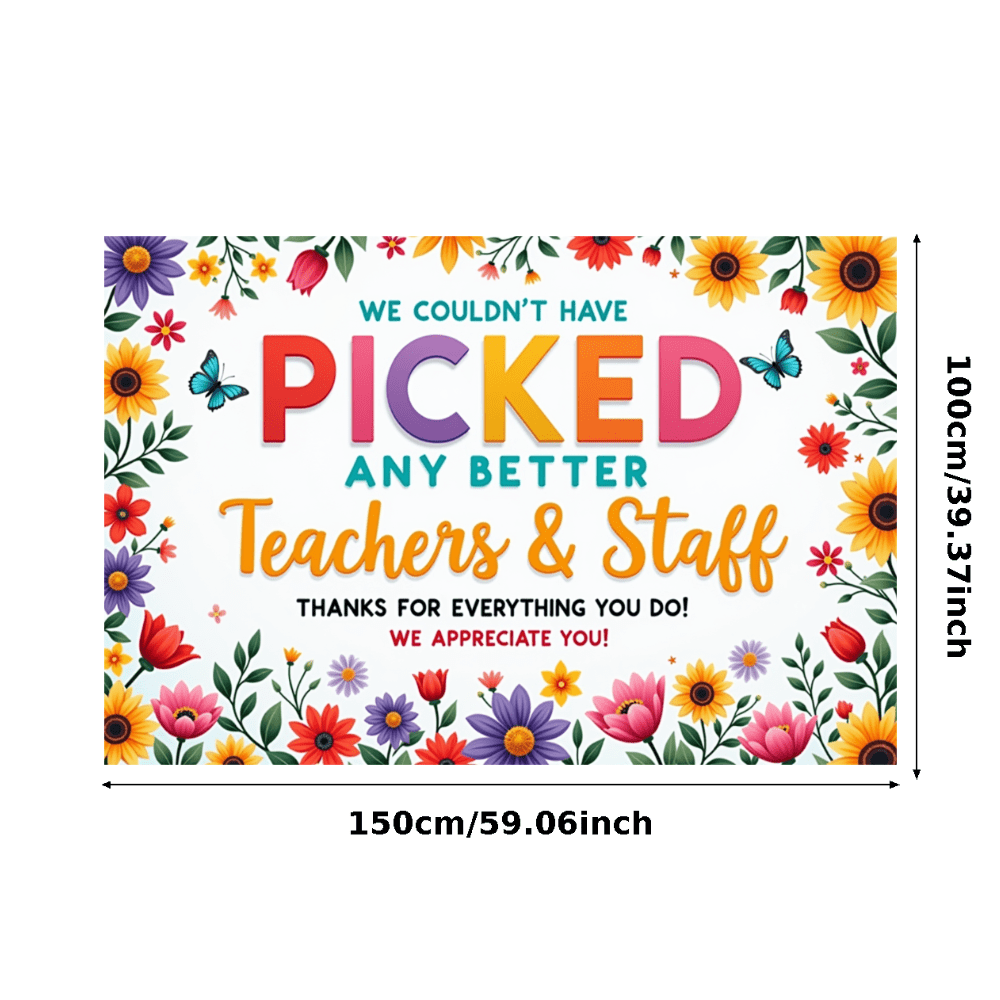 Colorful Design Teacher Appreciation Banner Vibrant Flower Pattern ...