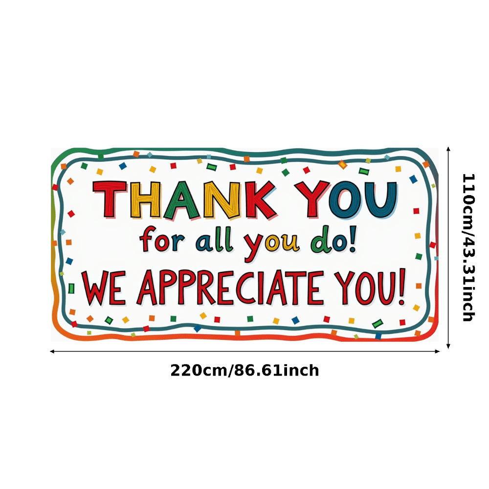 Colorful Design Thank You Banner Decorative Pattern Appreciation Sign ...