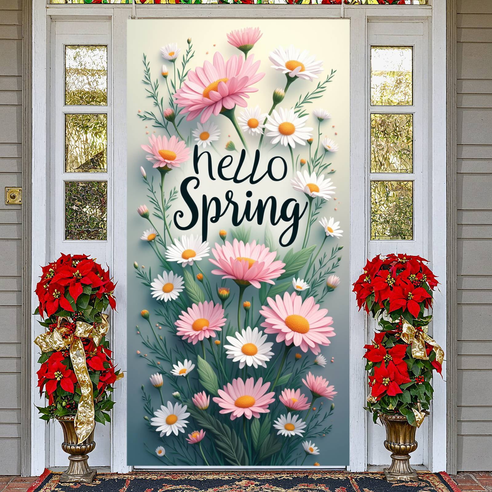 Colorful Design Welcome Banner Butterfly Pattern Garden Backdrop Pink ...