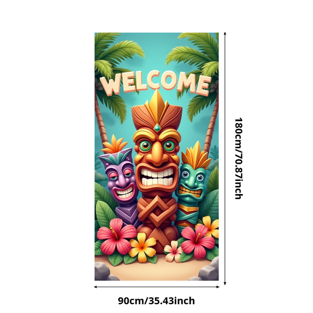 Colorful Design Welcome Banner Decorative Tiki Style Polynesian ...