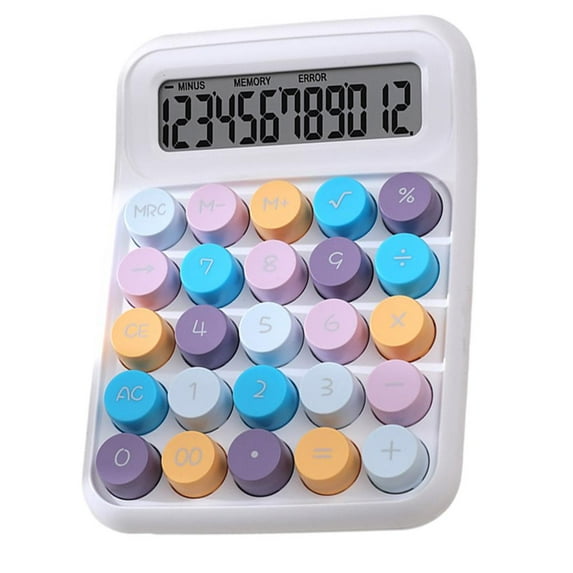 Colorful Desktop Calculator Large LCD Display 12 Digit Mechanical ...