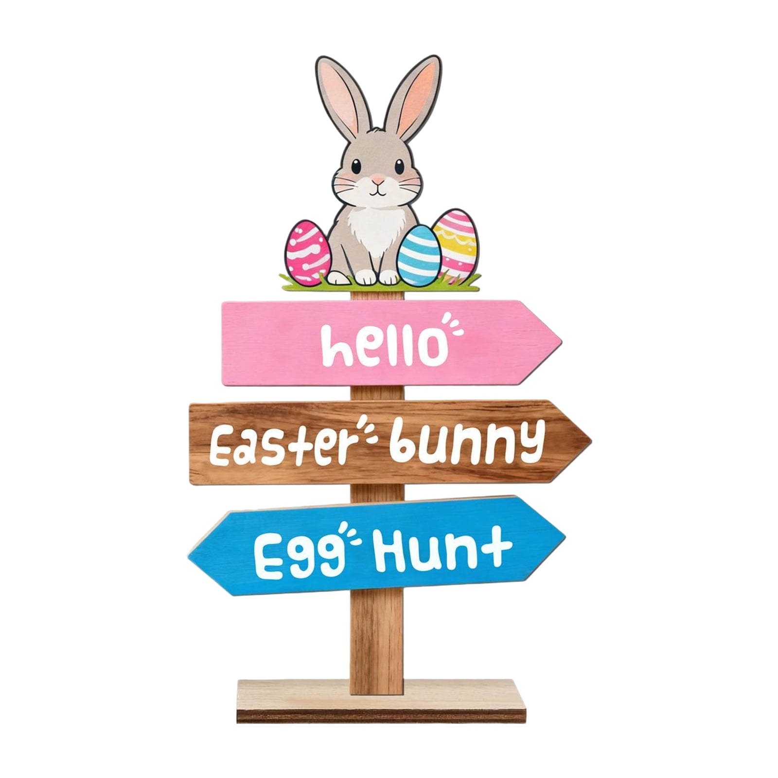 Colorful Desktop Decoration Easter Wooden Ornament, Cute Rabbit Decor ...