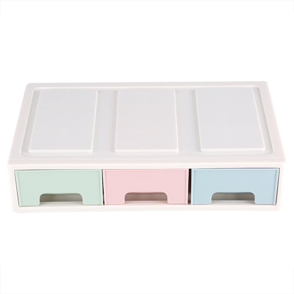 Colorful Desktop Storage Box with 3 Drawers, Jewelry Holder & Cabinets ...