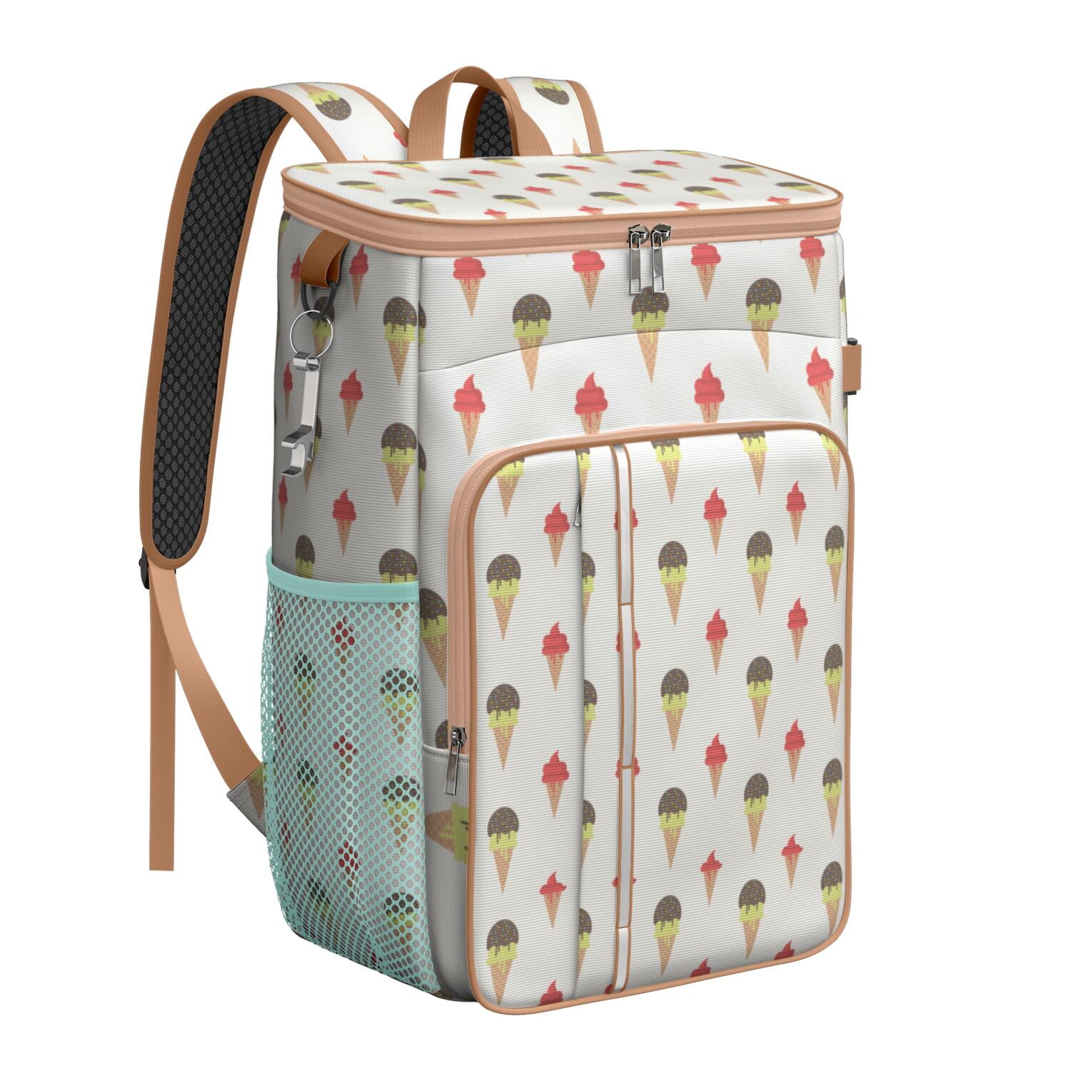 Colorful Dessert and Ice Cream Cooler Bag, Insulated Leakproof Backpack ...