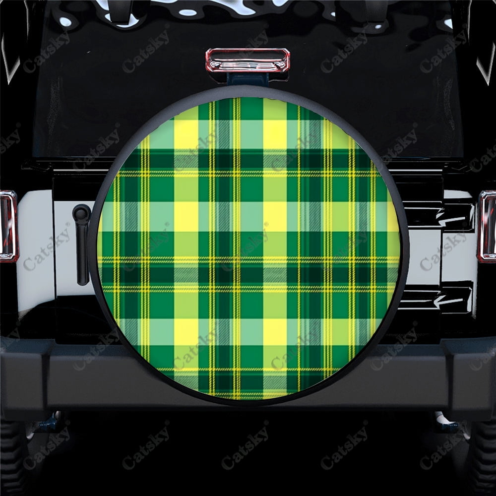 Colorful Diagonal Plaid Pattern Polyester Universal Spare Wheel Tire ...