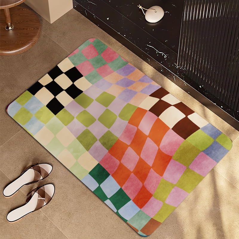 Colorful Diamond Pattern Carpet Modern Art Style Mat Multicolor ...