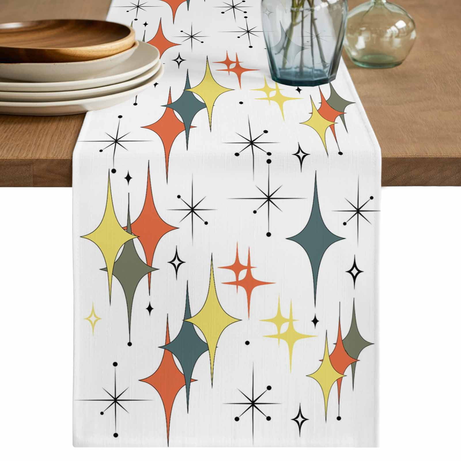 Colorful Diamond Table Runner 120 Inches, Modern Geometric Middle ...
