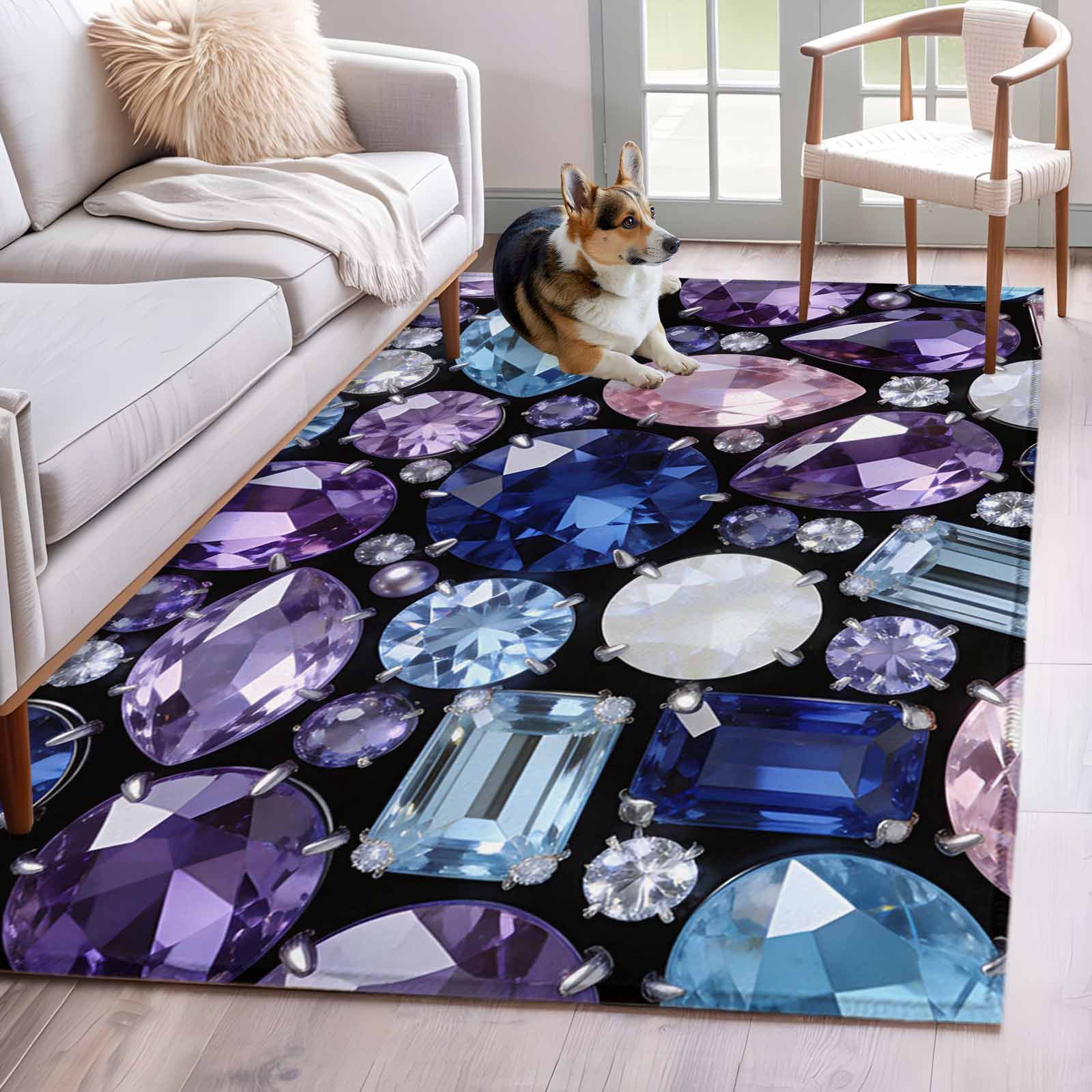 Colorful Diamonds 2.7x5 Rug for Office Desk Chair Area Small Bedroom ...